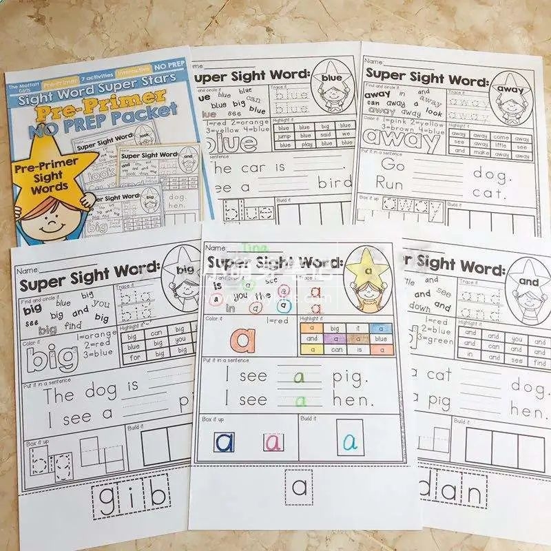 《Sight Words Super Stars》全5册高频词练习册电子版PDF，百度云网盘下载！ - 小萌芽笔记